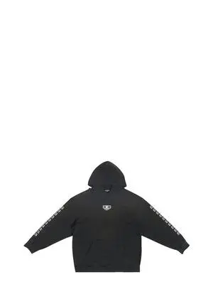 Balenciaga Bb Paris Icon Medium Fit Hoodie - Black/white