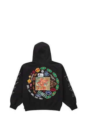 Supreme Patches Spiral Hooded Sweatshirt - Black