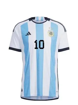 Adidas Argentina 2022/23 Authentic Messi Home Jersey - White/light Blue
