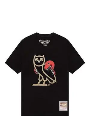 OVO X Mitchell And Ness '95 Raptors Og Owl T-shirt - Black