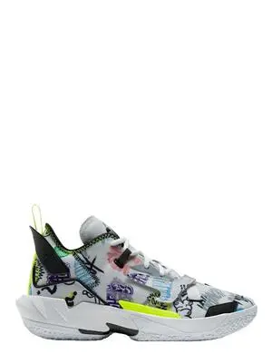 JORDAN Why Not Zer0.4 Graffiti Sneakers - Photon Dust/black/volt