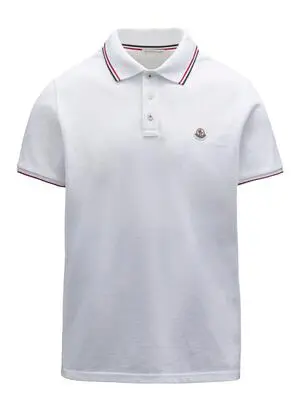 Moncler Logo Polo Shirt - White/red/black