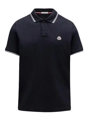 Moncler Logo Polo Shirt - Navy Blue/white
