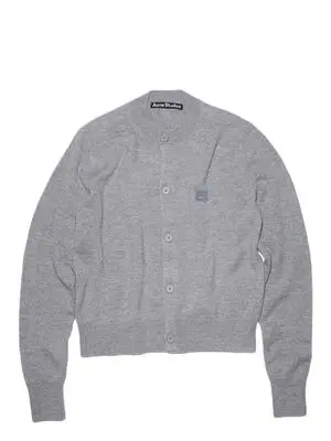 Acne Studios Wool Crewneck Sweatshirt Cardigan - Grey Melange