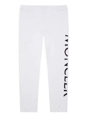 Moncler Split Embroidered Logo Sweatpants - White