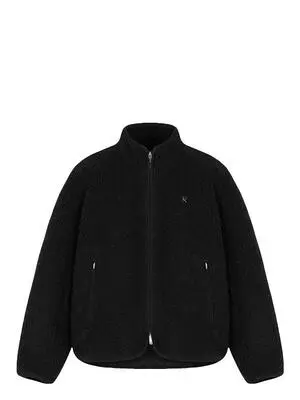 REPRESENT Fleece Zip Through Jacket - Black