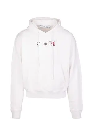 Off-White Off-White Acrylic Arrow Logo Print Hoodie White Black Fucshia