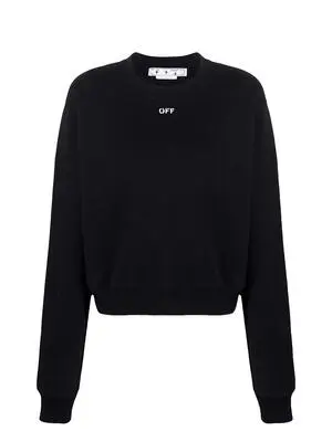 Off-White Off-stamped Cropped Sweatshirt - Black/white