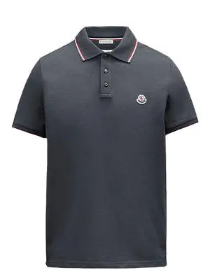 Moncler Logo Polo Shirt - Dark Grey/red/black
