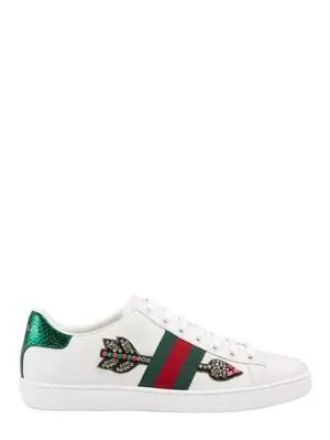Gucci Ace Embroidered Arrow Sneakers - White