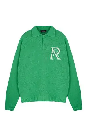 REPRESENT Initial Boucle Polo Shirt - Island Green