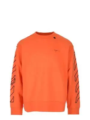 Off-White Abstract Arrows Embroidered Sweatshirt - Orange/black