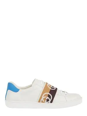 Gucci Ace Interlocking G Sneakers - White/brown/blue