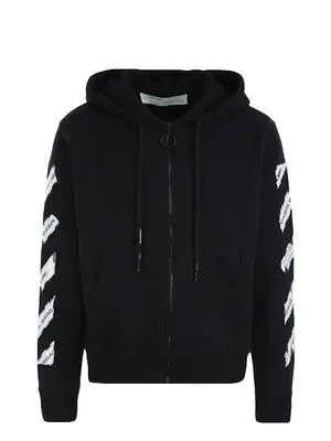 Off-White Airport Tape Zip-up Hoodie - Black