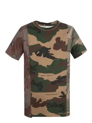 Off-White Offwhite Arrow Logo Spliced Tee Shirt Multi Camo