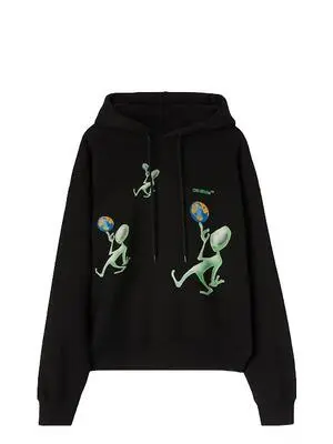 Off-White Alien Arrow Skate Hoodie - Black/green