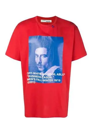 Off-White Bernini Spliced Tee Shirt - Red