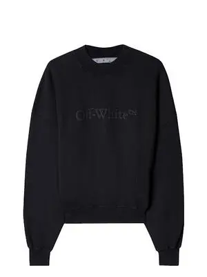 Off-White Bookish Laund Boxy Crewneck Sweatshirt - Black