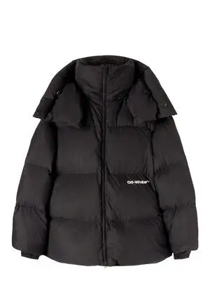 Off-White Bounce Hooded Down Puffer Jacket - Black/white