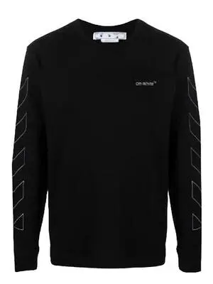 Off-White Diag Outline Long Sleeve T-shirt - Black