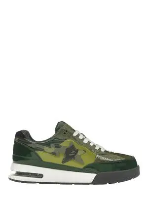 BAPE A Bathing Ape Road Sta Patent Leather Sneakers Green/dark Green/white