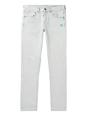 Off-White Slim Fit Denim Jeans - Bleach/mint