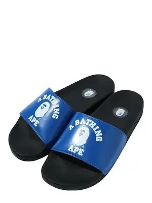 A BATHING APE College Slide Sandals - Blue/black