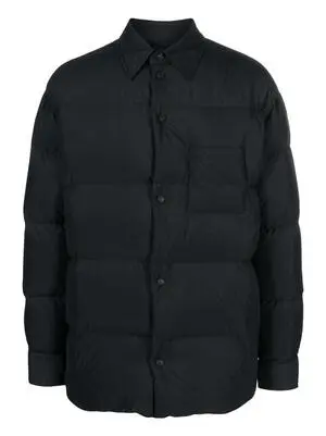 Off-White Button-front Puffer Jacket - Black