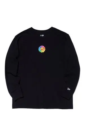 New Era X Takashi Murakami Flower Flag Relaxed Fit Long Sleeve Tee Shirt - Black