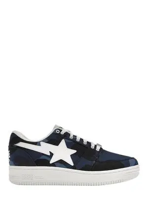 A BATHING APE Sta Low Camo Sneakers - Navy Blue/white