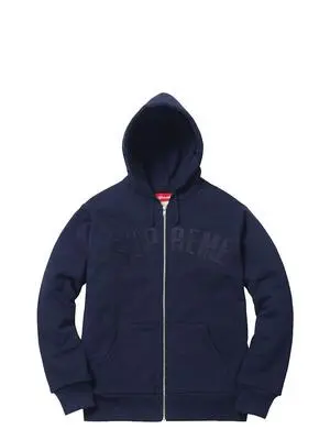 Supreme Arc Logo Thermal Zip Up Sweatshirt Navy Blue