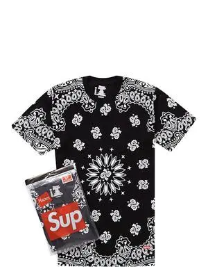 Supreme Hanes Bandana Tagless Tees - Black