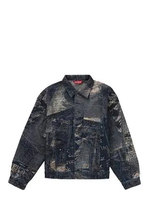 Supreme Archive Denim Jacquard Trucker Jacket - Blue
