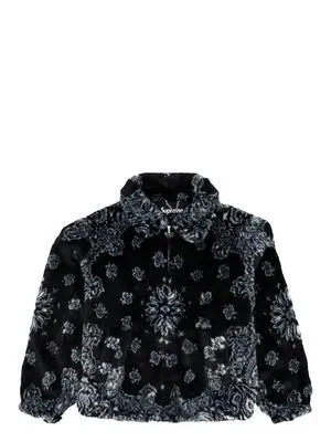 Supreme Bandana Faux Fur Bomber Jacket - Black