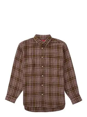 Supreme Basket Weave Plaid Shirt - Brown