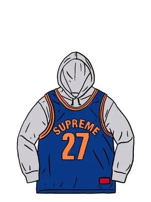Supreme Basketball Jersey Hooded Sweatshirt - Ash Grey