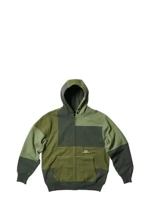 PALACE X Engineered Garments Heavy Patchwork Zip Hood - Olive