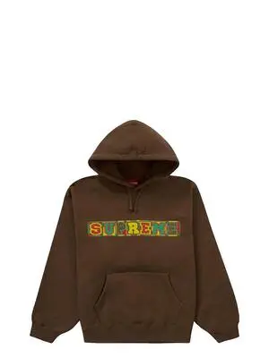 Supreme Beaded Hooded Sweatshirt - Brown