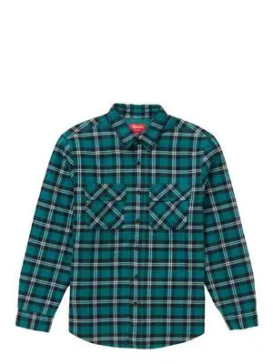 Supreme Arc Logo Quilted Flannel Shirt - Green