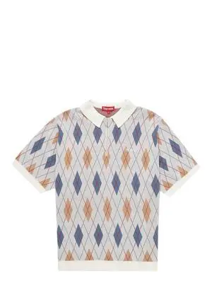 Supreme Argyle Zip Polo Shirt - White