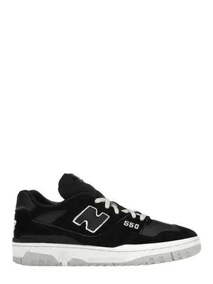 NEW BALANCE 550 Perforated Suede Sneakers - Black/white