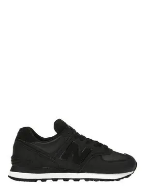NEW BALANCE 574 Leather Midsole - Black/white