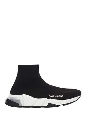 Balenciaga Speed Sneakers With Clear Sole - Black/white