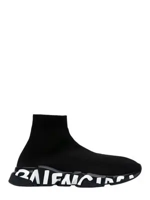 Balenciaga Speed Graffiti Trainers - Black/white