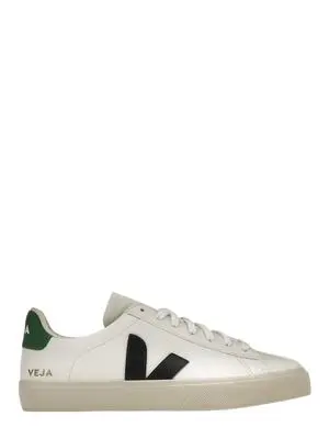 VEJA Campo Chromefree Leather Sneakers - White/black/emeraude