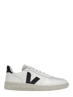 VEJA V-10 Leatherin Sneakers - White/black