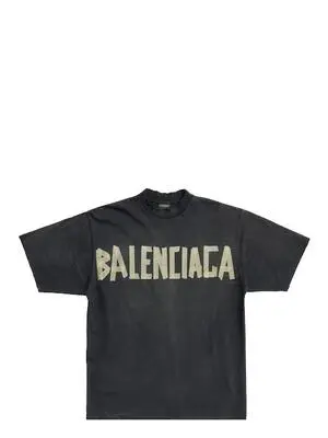 Balenciaga Tape Type Medium Fit T-shirt - Black Faded