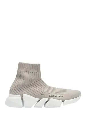 Balenciaga Speed Trainer Rib Knit - Light Gray