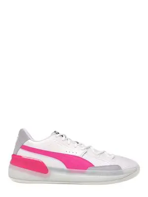 PUMA Clyde Hardwood Athletic Sneakers - Puma White/pink Glo