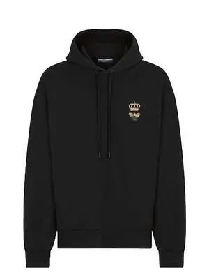 Dolce & Gabbana Jersey Embroidery Hoodie - Black